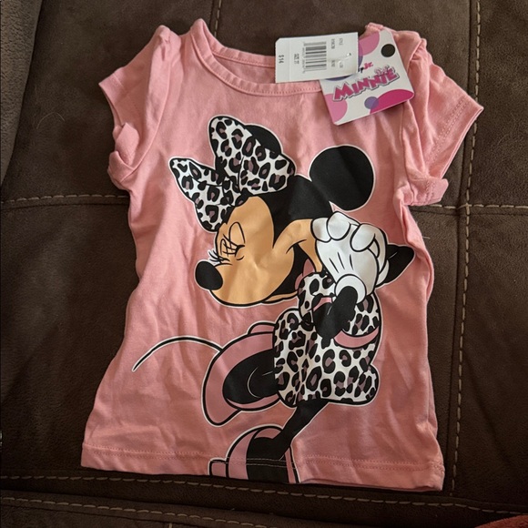 Disney | Shirts & Tops | Disney Minnie Mouse Leopard Print Pink Tshirt ...